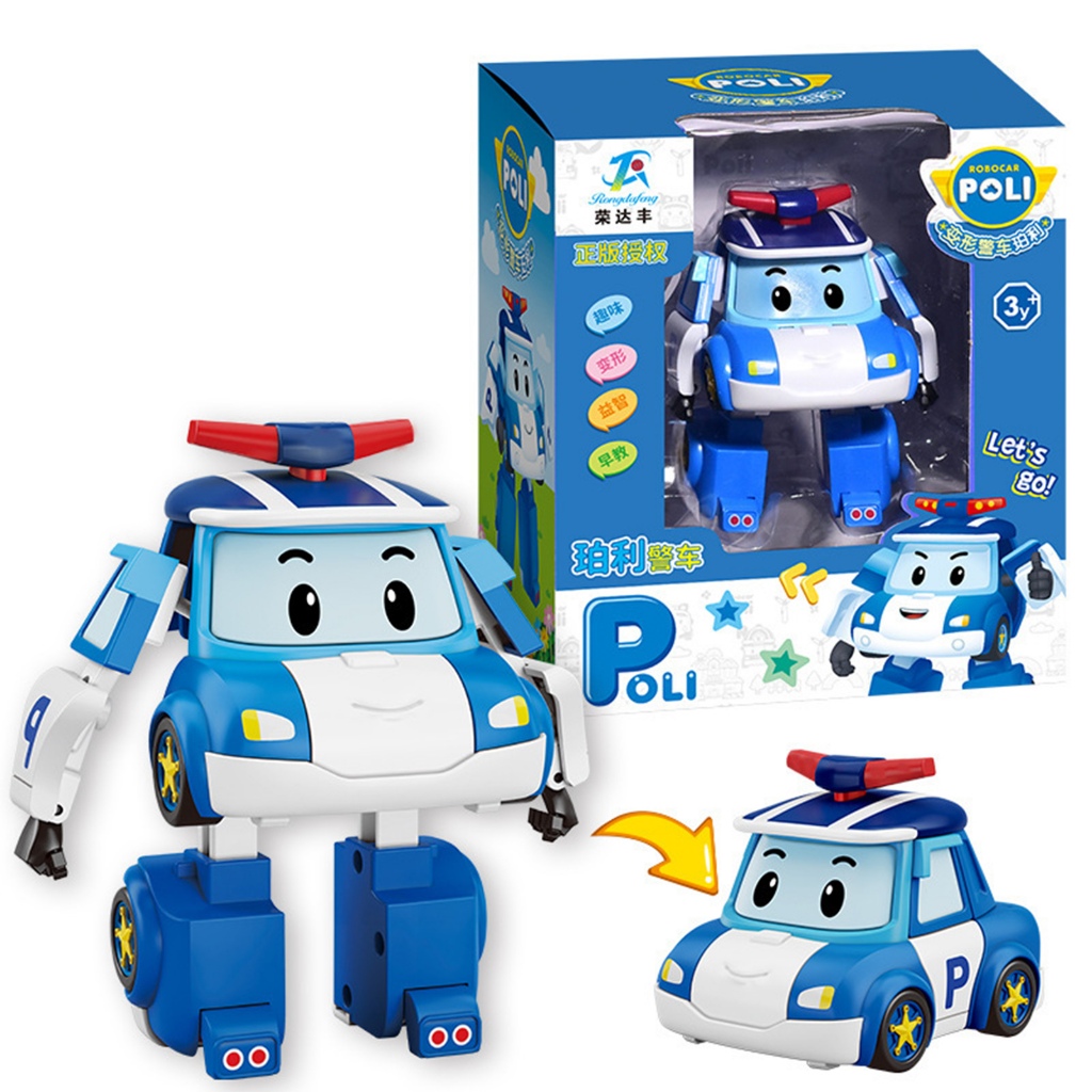 Set of 4 car toys that transform into unique and fun Robocar Poli ...