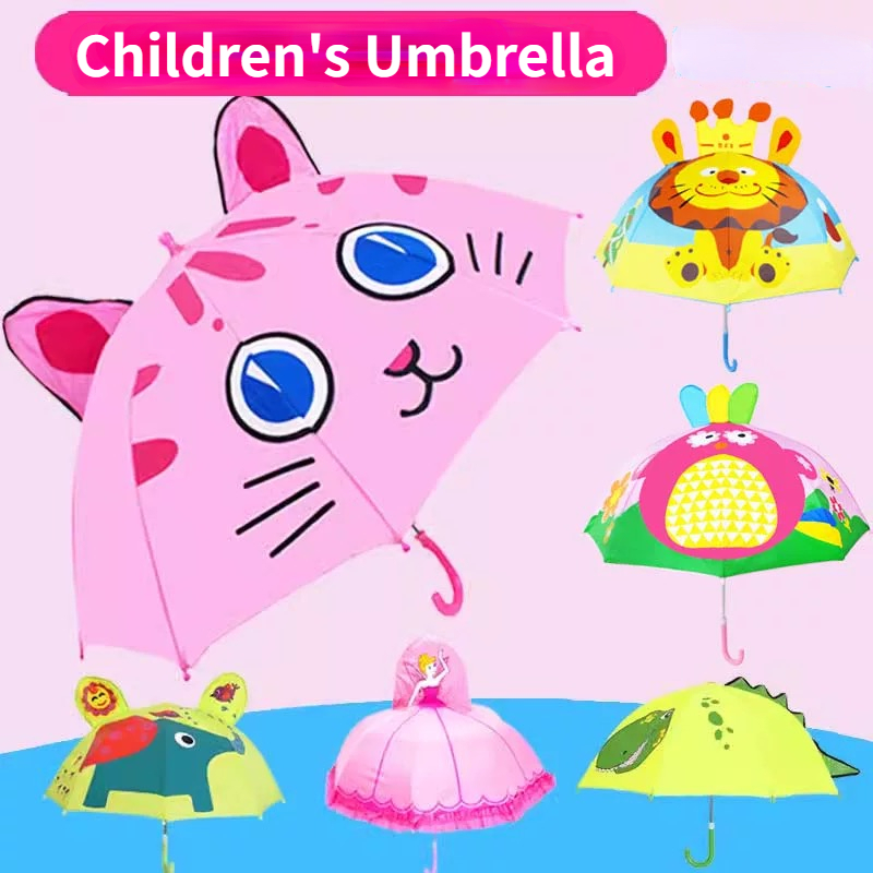 Animal INN Themed Umbrella For Kids Shark Dinosaur Butterfly Princess ...