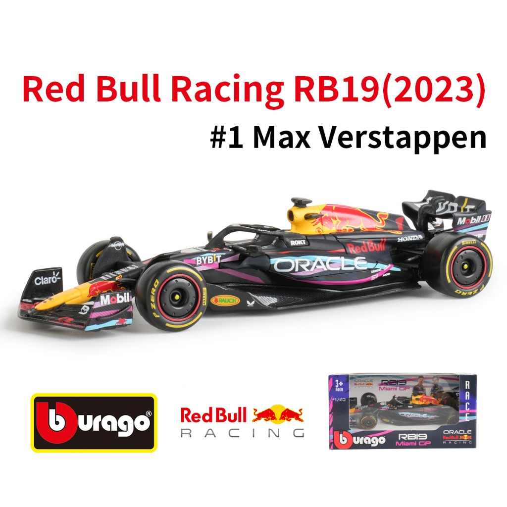 Bburago 1:43 2023 RB19 #1 #11 Red Bull Miami F1 Racing Formula Car ...