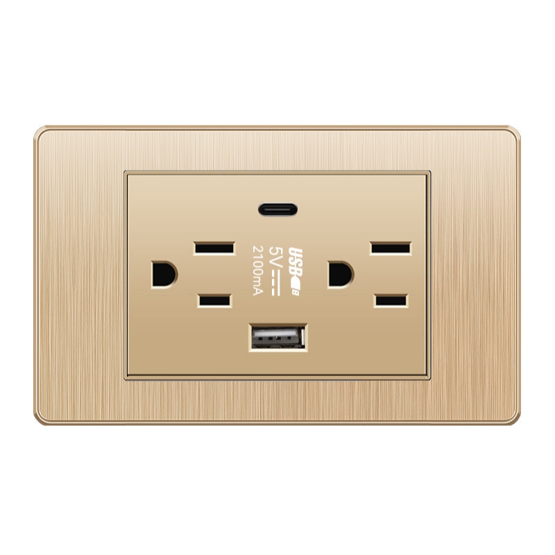Pssrise A90 Socket PC Brushed Panel Wall Mounted 118 Type 15 A Switch ...