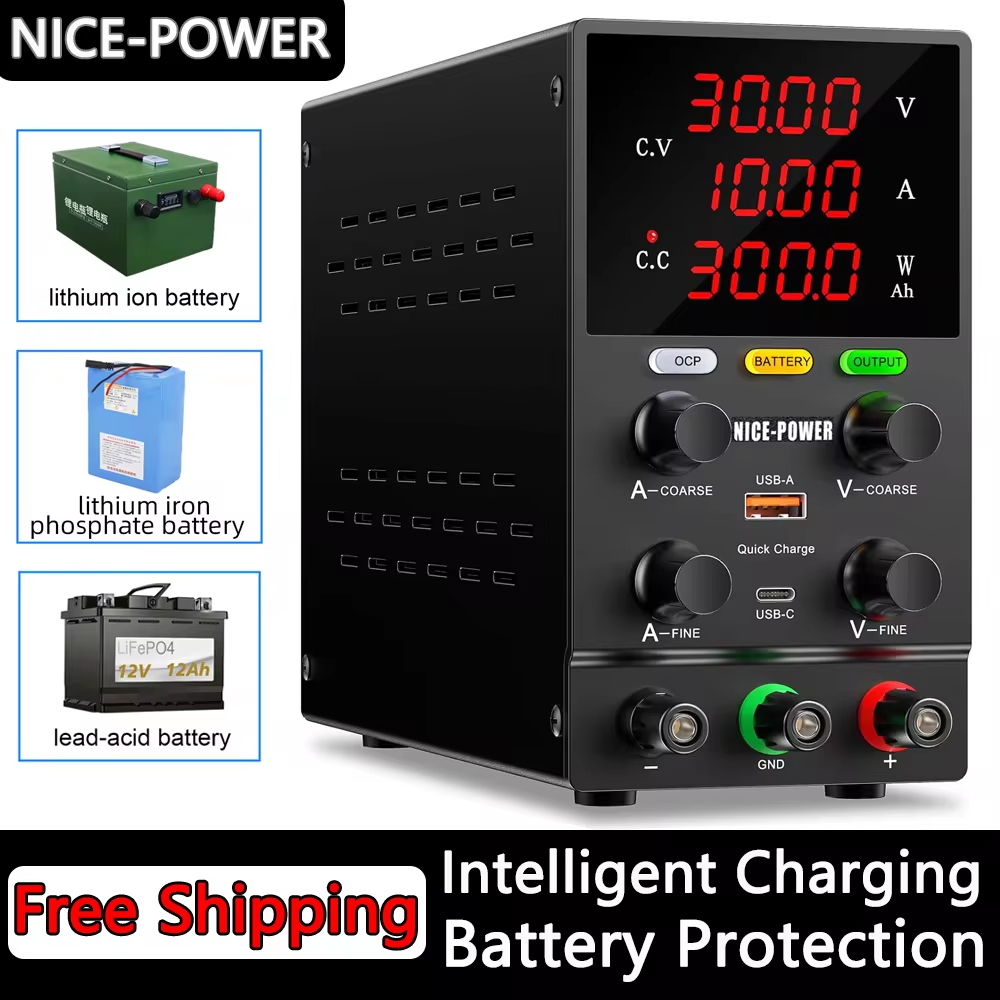 NICE-POWER DC Power Supply Variable 30V 10A Adjustable Switching ...