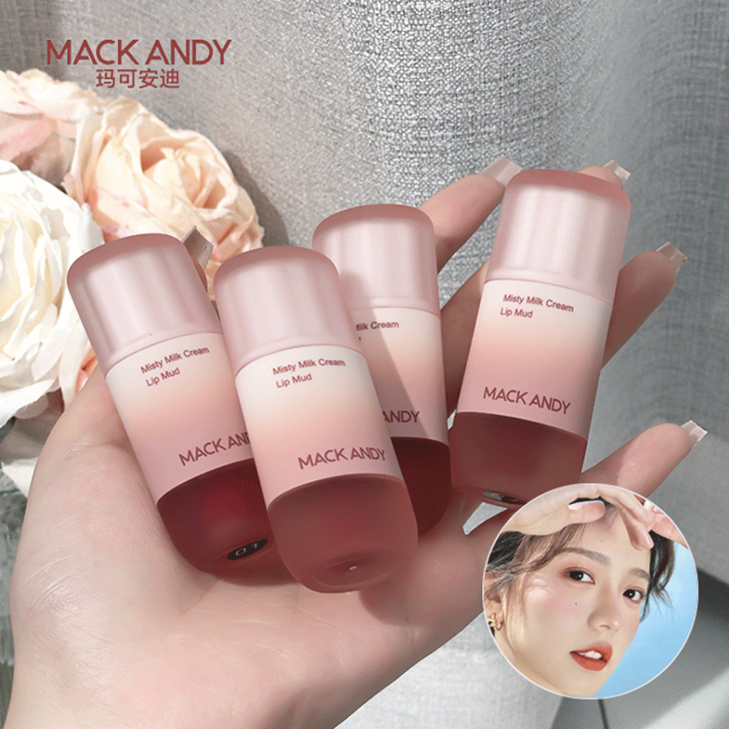 Lip Glaze 4 Colors MACK ANDY Velvet Matte Mist Smooth Lipstick Lasting ...