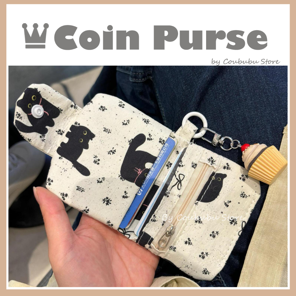 Coububu Japanese Ins Cute Cat Wallets Short Wallets Cartoon Cute Plush ...