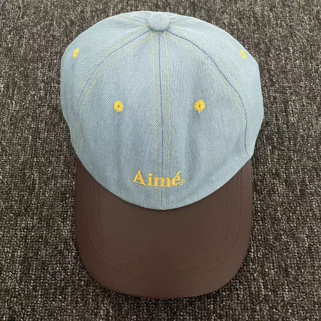 Aime American retro style hat denim fabric stitching design baseball ...