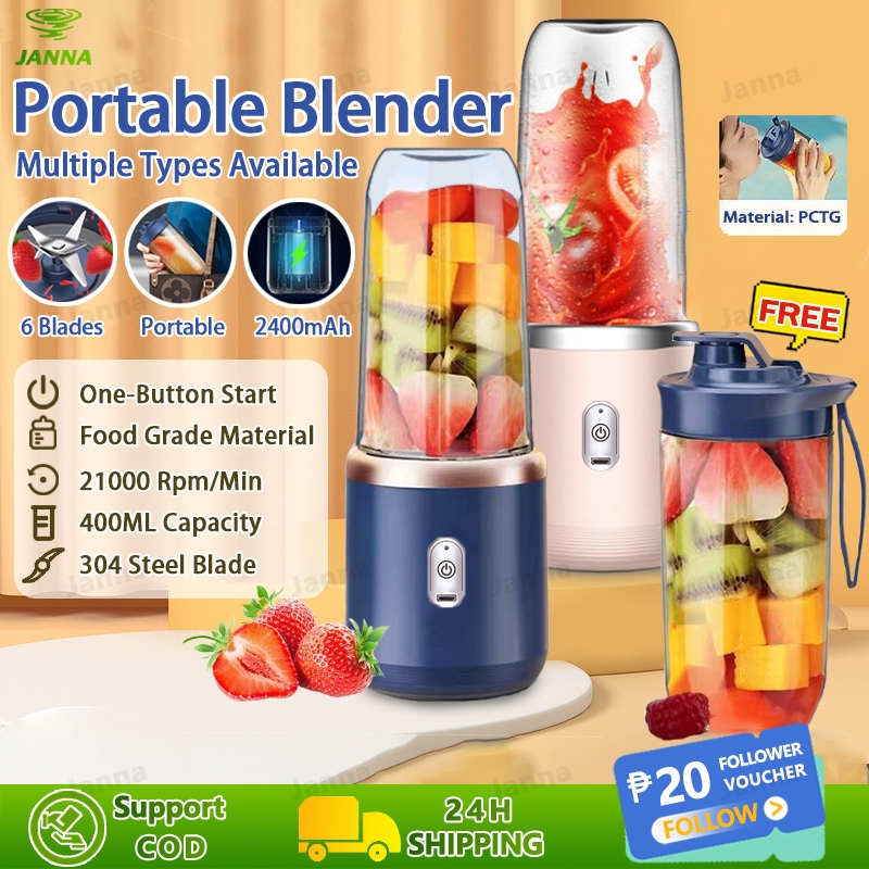 400ML 2 Cups Portable Juicer Blender Tumbler Heavy Duty Fortable ...