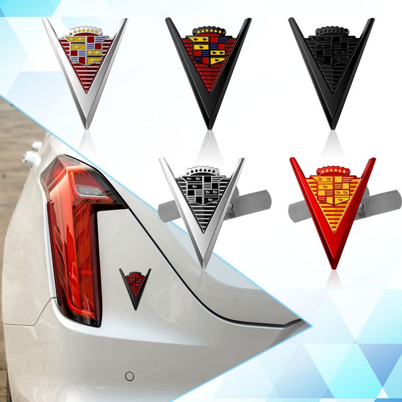 3D Metal Car V Logo Car Body Fender Rear Trunk Badge Sticker For ...