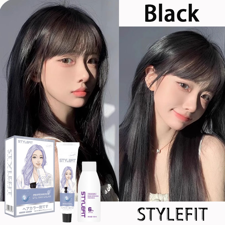 STYLEFIT Hair Color Black Organic Hair Color Permanent | Shopee Philippines