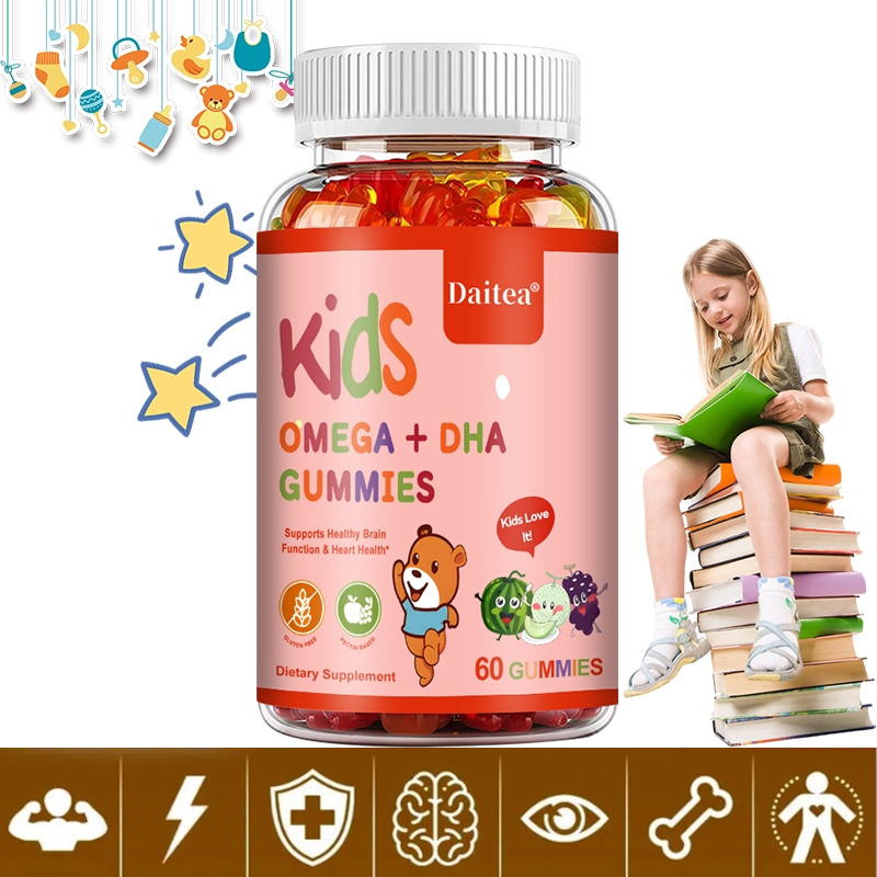 Daitea Kids Gummy Vitamins Omega 3 + Dha Fatty Acids with Vitamin D ...