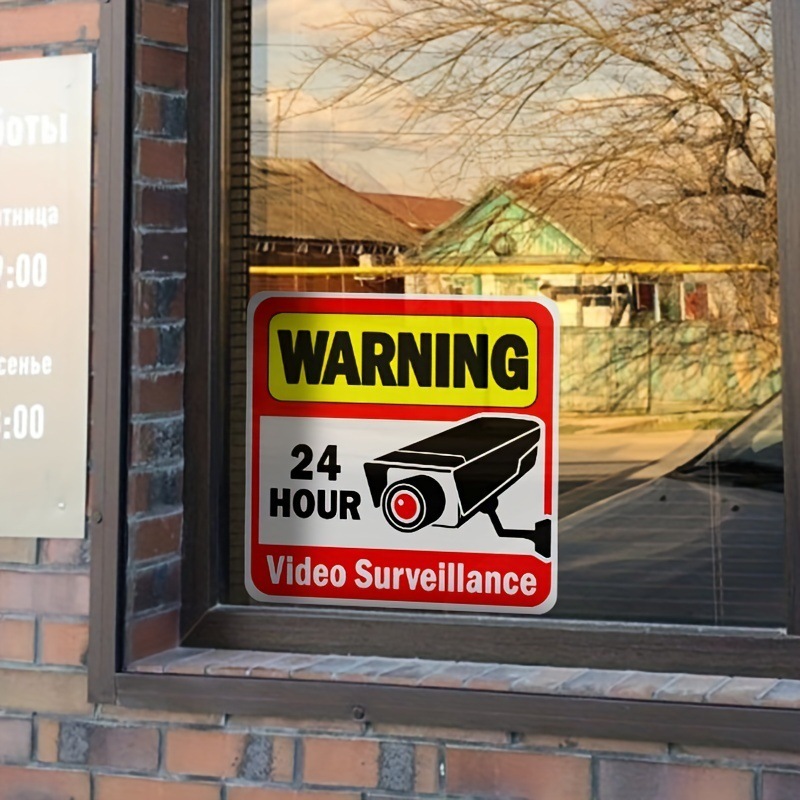 24-Hour Monitoring Warning And Kind Reminder Sign Labels For Vehicles ...