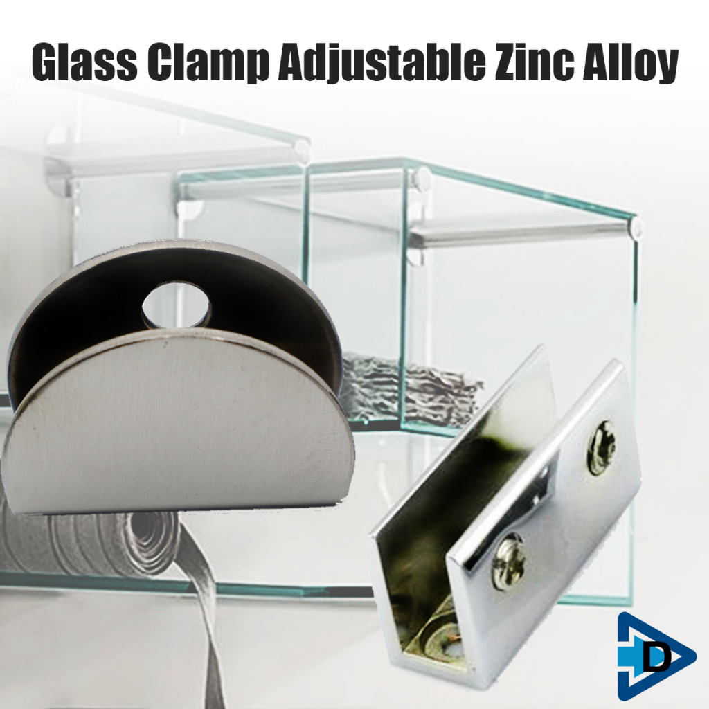 Clamp Clip Half Moon Round with Screws Glass Shelf Grip Fixed Glass ...