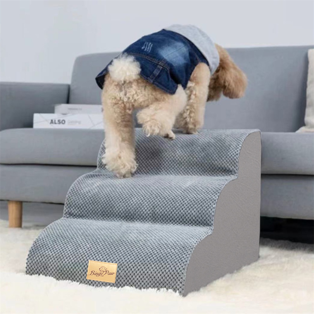 Bingopaw 3/4/5 Steps Pet Dog Stairs for High Beds and Sofa Non-Slip Dog ...