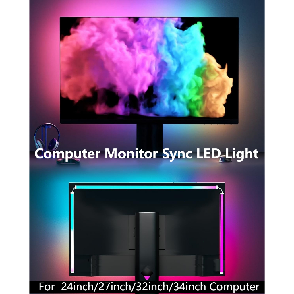 Ambilight RGB LED Backlight sync with Computer Monitor, USB 5V Music ...