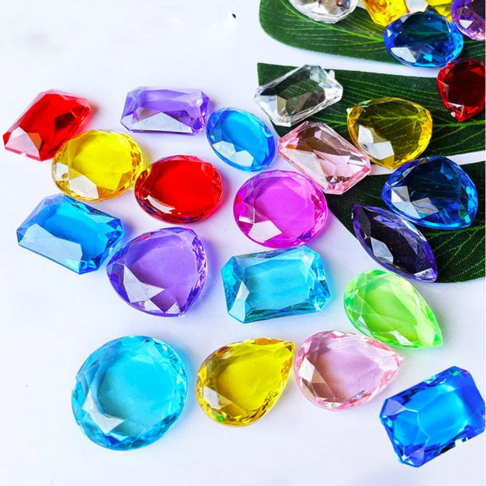30PCS Pirate Treasure Hunt Multi-Colored Diamond Boys Girls Gems Toy ...