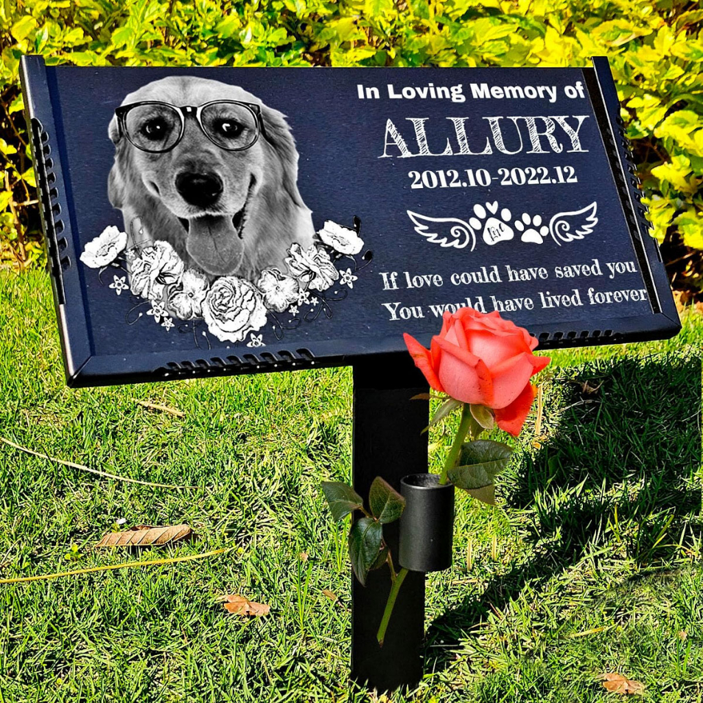 Pet Lapida Granite With Picture Memorial DogTombstone Plaque Customized ...