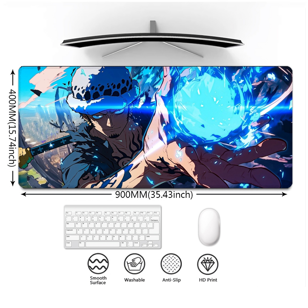 Mouse Pad Gaming Desk Mat One Piece Trafalgar D. Water Law Waterproof ...