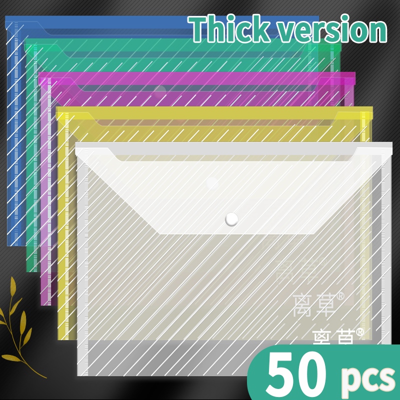 A4 Plastic envelope Clear Stripe File Holder Plastic Envelop With ...