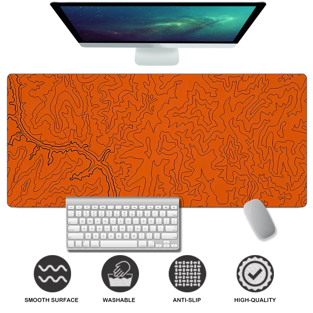 Orange Black Color Line Mousepad Extended Mousepad Large Gaming ...