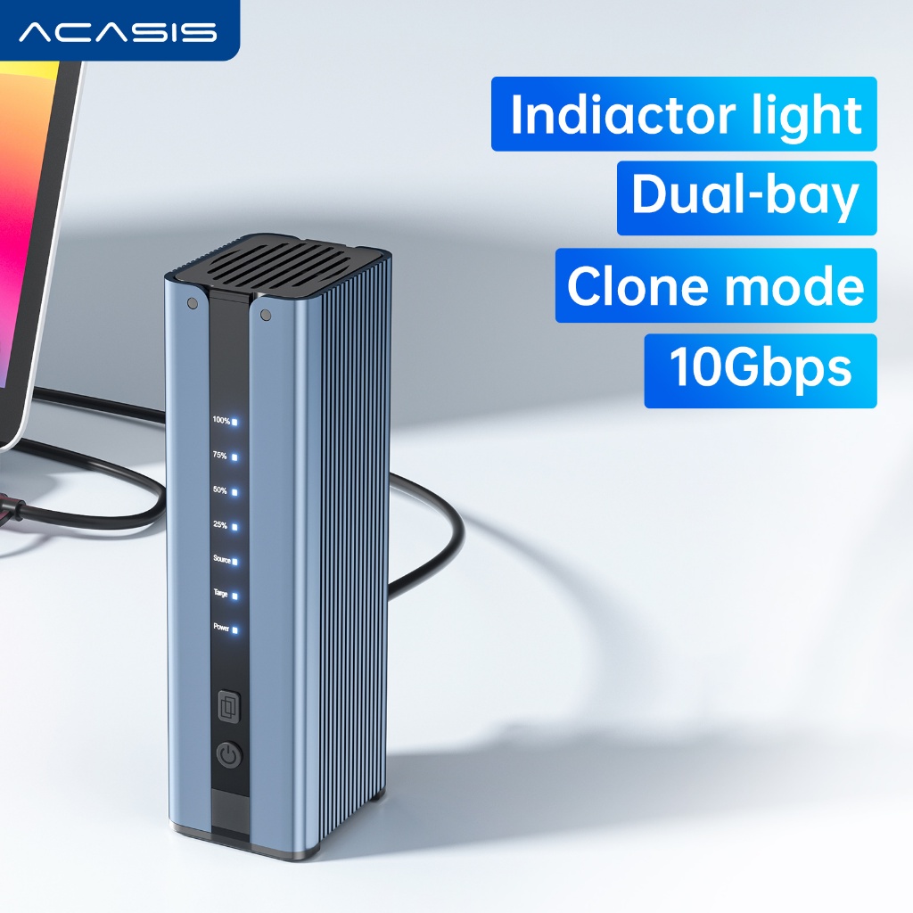 ACASIS NVMe M.2 Copycat Dual-Slot Offline Clone Built-In Cooling Fan ...