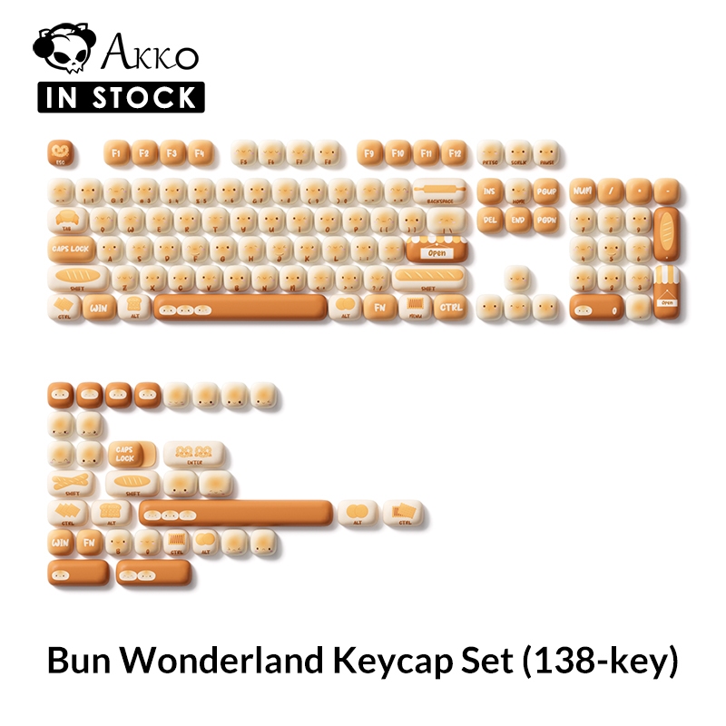 Akko Bun Wonderland Keycap Set (138-key), new design MOG profile, PBT ...