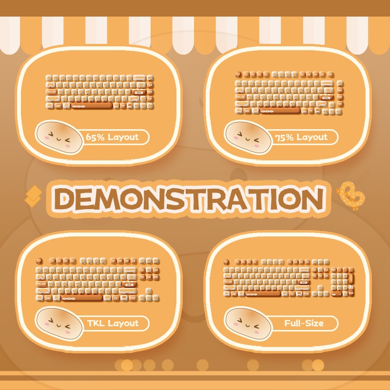 Akko Bun Wonderland Keycap Set (138-key), new design MOG profile, PBT ...