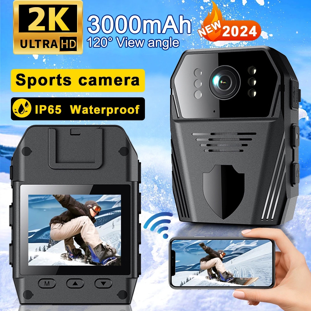 Wi-Fi Mini Camera 2K Full HD Wearable Police Camera FHD HD IPS Screen ...