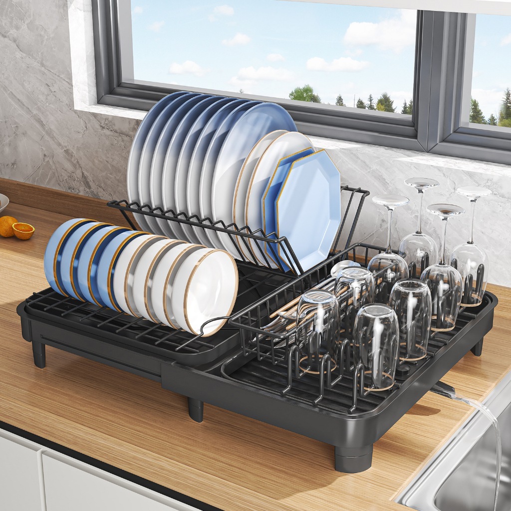 Dish rack with drip board drain rack stainless steel dish drain rack ...