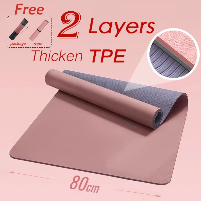 TPE Yoga Mat 80cm Soft High Density Extra Thick Yoga Mat Non-Slip ...