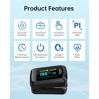 HealthTree Pulse Oximeter Fingertip Blood Oxygen Saturation Monitor ...