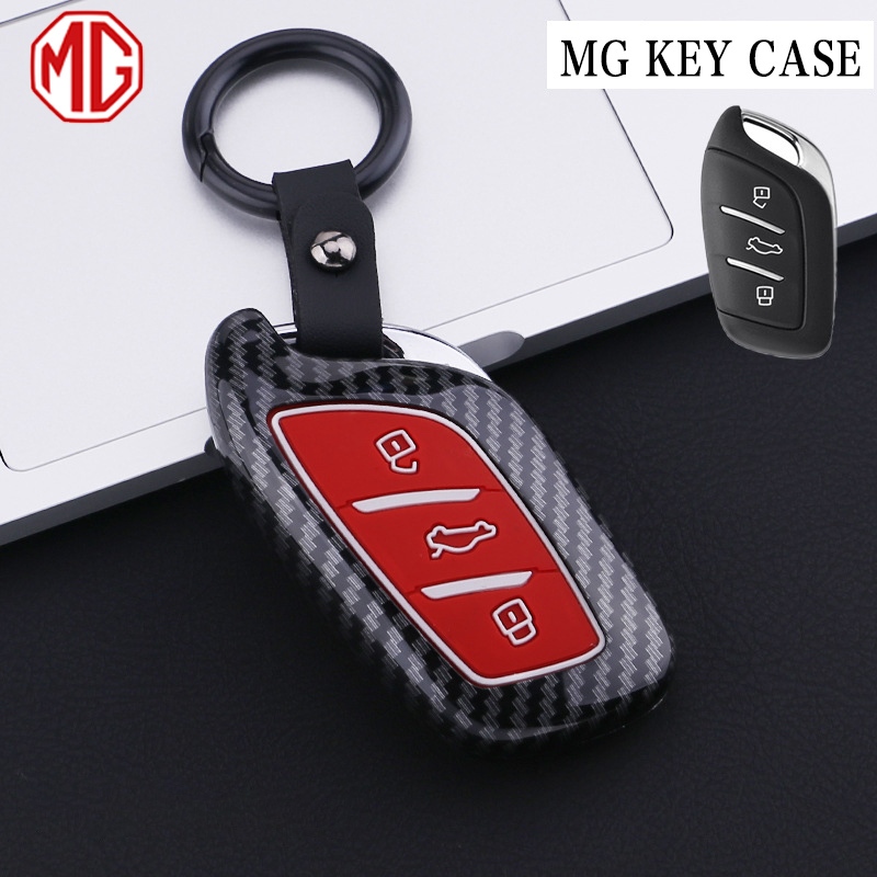 Carbon Fiber Key Cover Holder Keychain Protector For MG VS/HS/ZS/MG5 ...