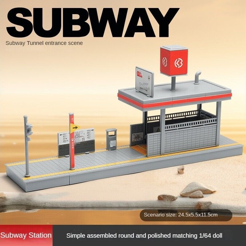 Diorama 1/64Building Model Railroad Subway Station Tunnel Entrance ...