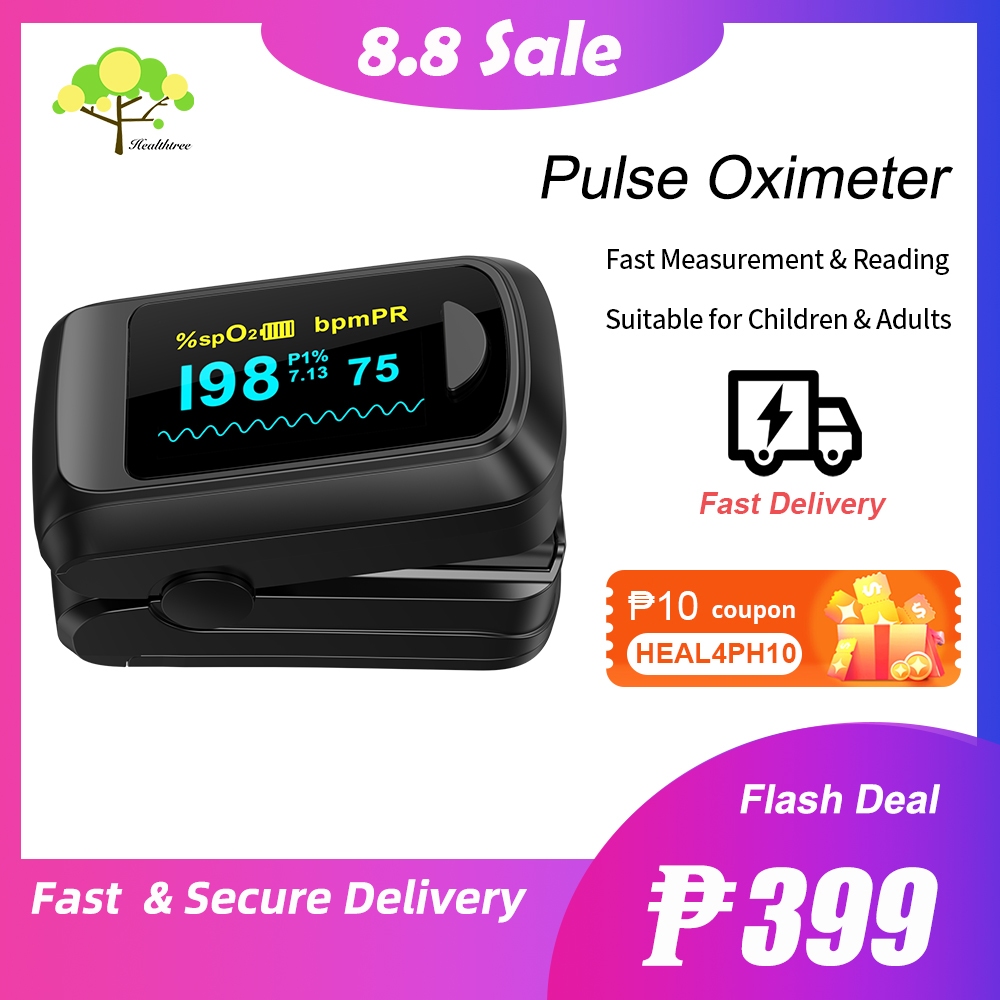 HealthTree Pulse Oximeter Fingertip Blood Oxygen Saturation Monitor ...