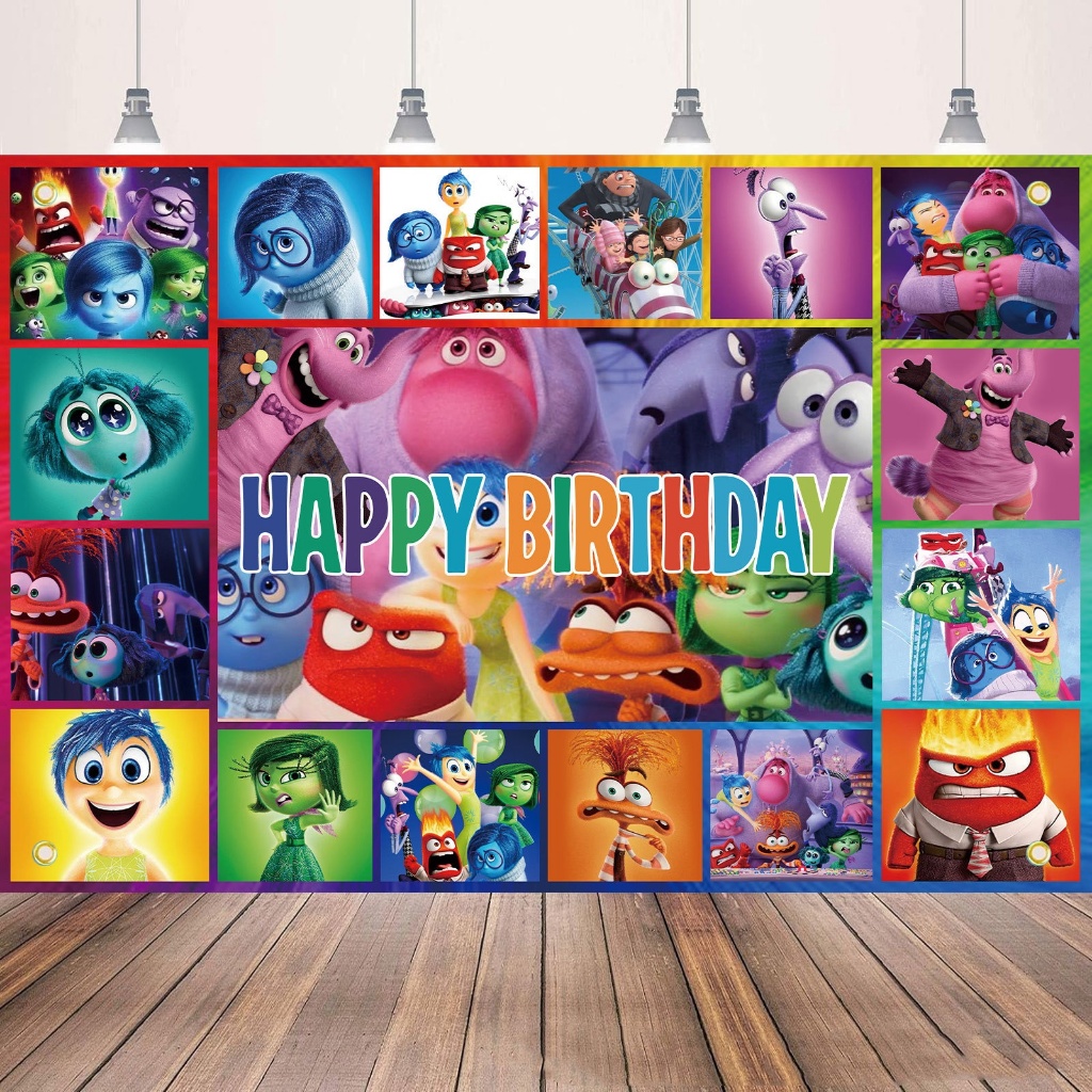 120*80cm Inside Out Backdrop Kids Birthday Party Decor Banner Color ...