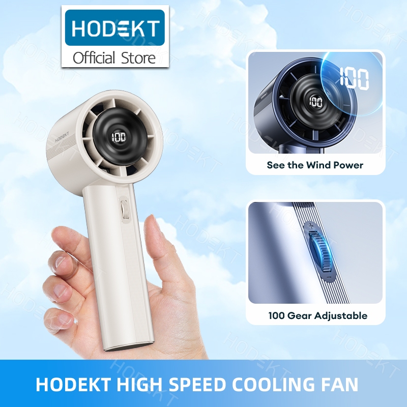 HODEKT Mini Fan Rechargeable Handheld Jet Fan Strong Wind 100 Gear Wind ...