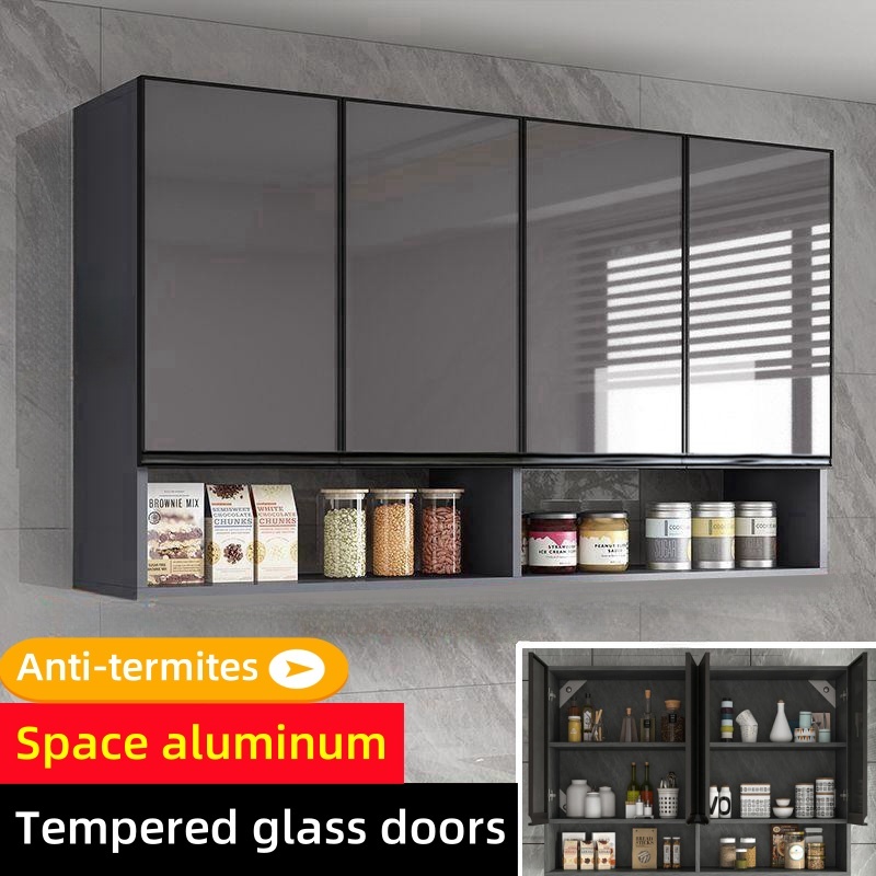 Aluminum Kitchen Cabinet Anti-Termites Glass Modular Pantry Hanging ...