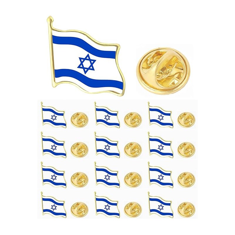 Israeli flag crystal drop gum badge brooch, world flags badge | Shopee ...