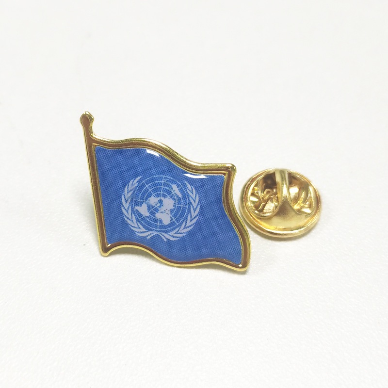 United Nations Flag Crystal Drip Gum Badge brooch World Flag Badge ...