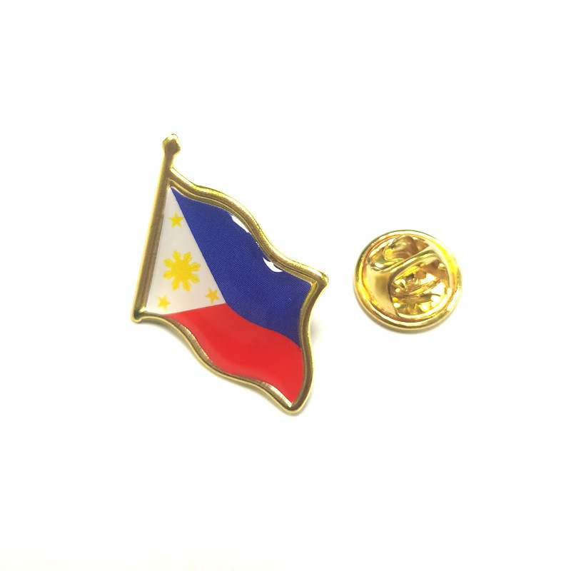 Filipino national flag crystal drop adhesive badge brooch, world flag ...