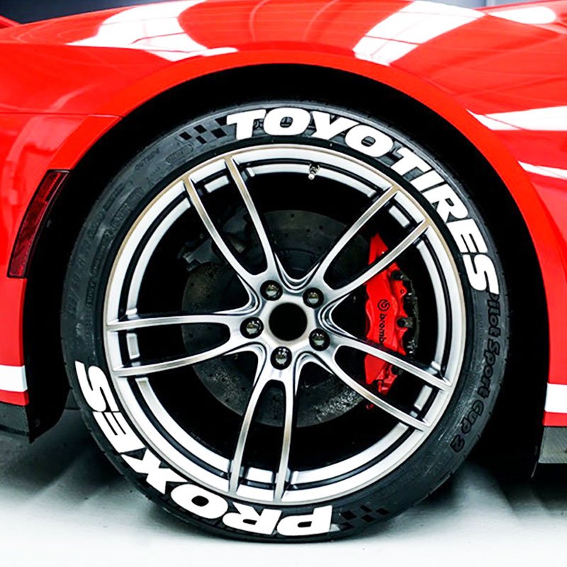 1 Set TOYO TIRES PROXES 3D Car Tire Letter Stickers PVC Tire Tuning ...
