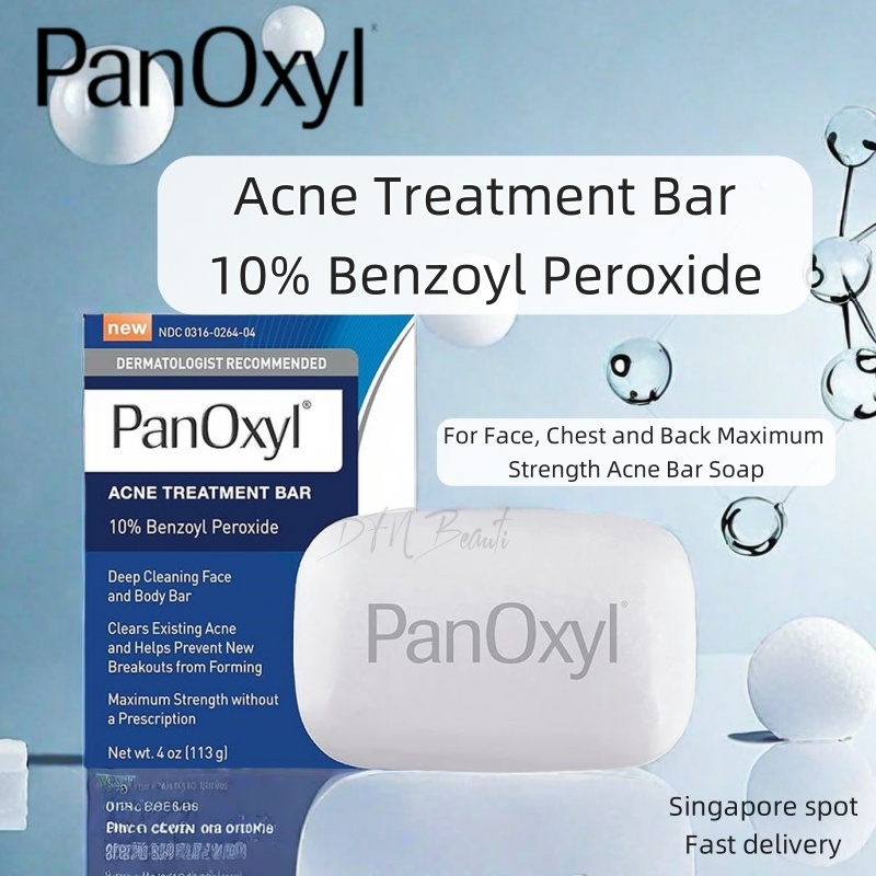PanOxyl Acne Treatment Bar with 10% Benzoyl Peroxide, Maximum Strength ...