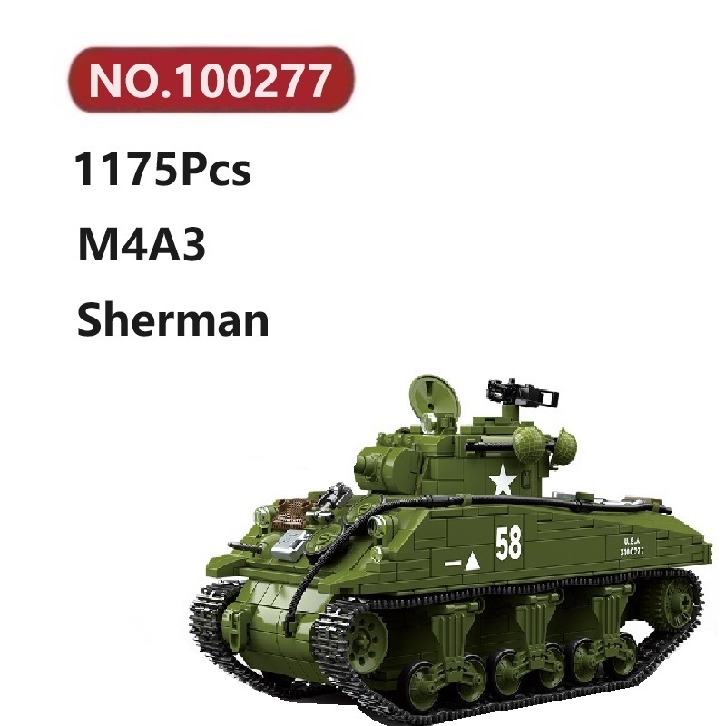 M4A3 Sherman Tank Military Building Blocks 1175 Pcs QUANGUAN Tank ...