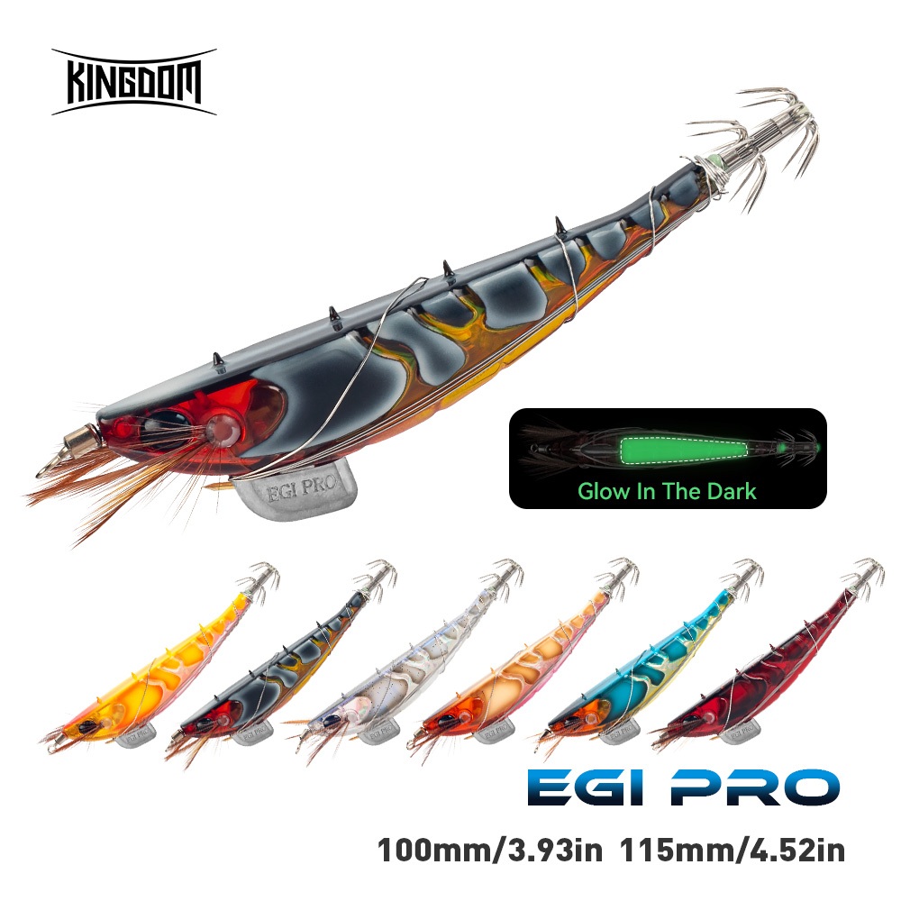 Kingdom EGI PRO SHRIMPER Fishing Lures 100mm 115mm Squid Lure Lead Eging Lure Sinking Squid Jig ...