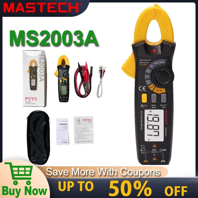 Mastech MS2003A Clamp Meter Digital Multimeter AC Current 6000 Counts ...