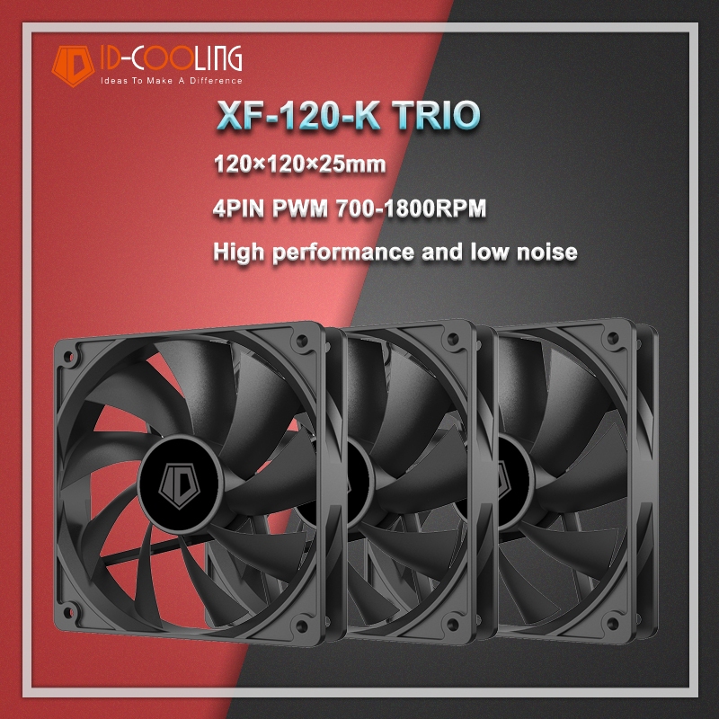 ID-COOLING XF-120-K 12cm PWM Temperature Control Silent Chassis Fan ...