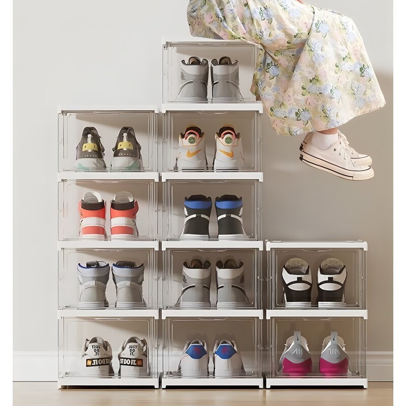 Foldable Shoe Box Shoe Rack Organizer shoe storage shoe cabinet Dust ...
