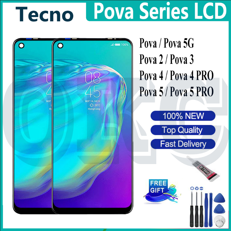 Original Tecno Pova LD7 Pova 5G Pova 2 Pova 3 Pova 4 Pro Pova 5 Pro LCD Display Touch Screen ...