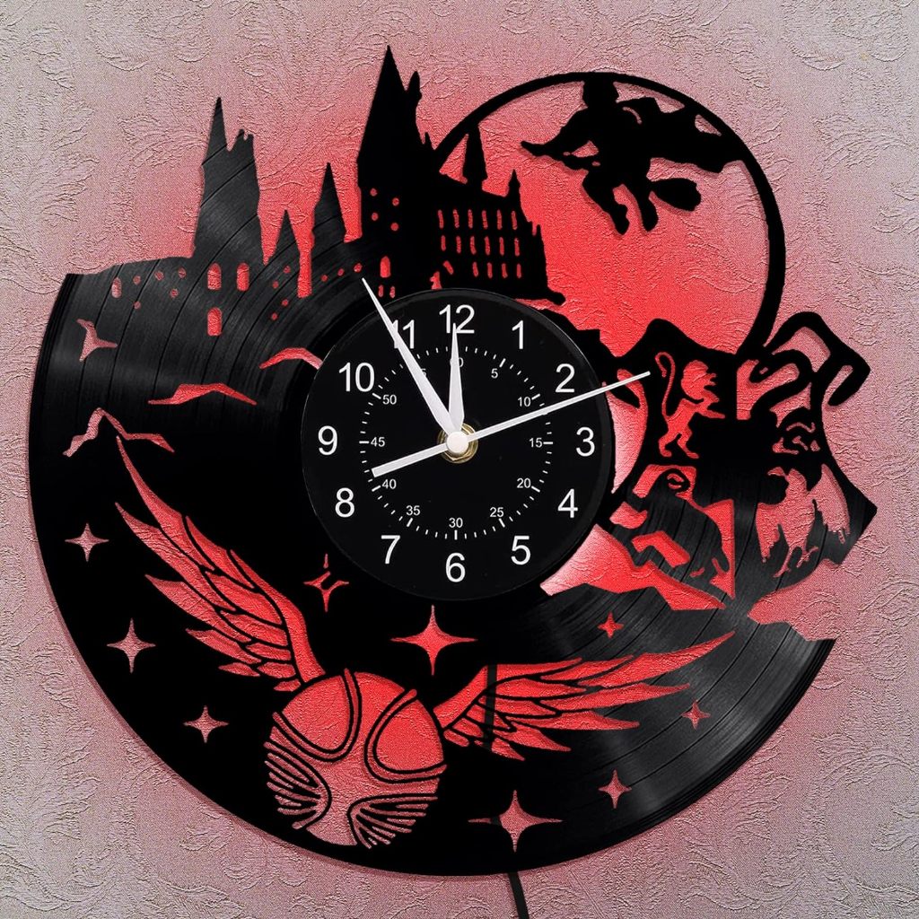 Harry Potter Vinyl Record Wall Clock Gifts,With 7 Colours Night Lamp ...