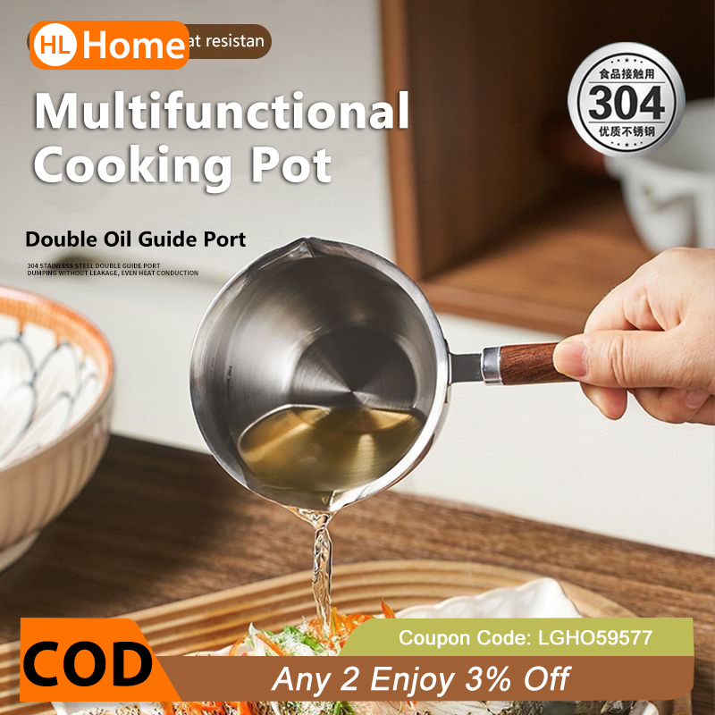 150ML/300ML Milk Pot Non Stick Small Cooking Pot Wooden Handle ...