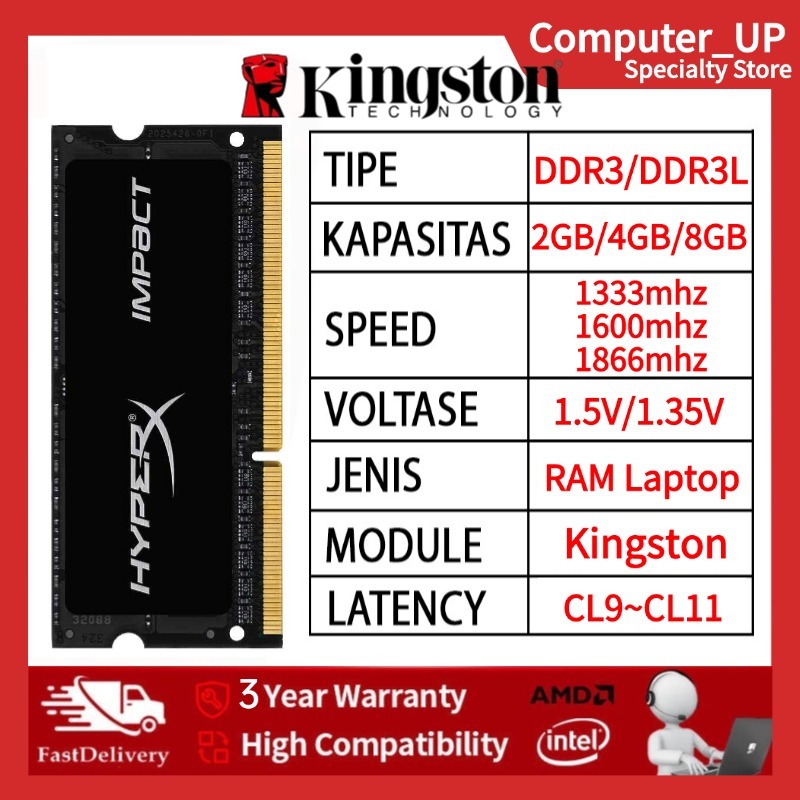 (Bulacan Ship)4GB 8GB Kingston Hyperx Laptop RAM DDR3L 1.35V 1600MHZ SODIMM Memory for Notebok ...