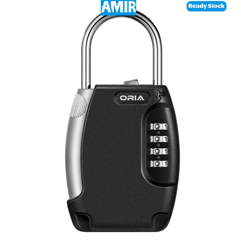 AMIR Key Safe Box Portable Combination Padlock with Shackle, Key Lock ...