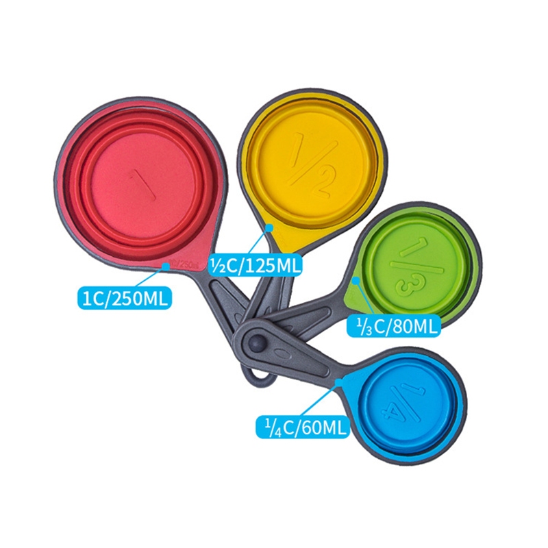 Colorful Silicone Measuring Cups Foldable and Retractable Measuring ...
